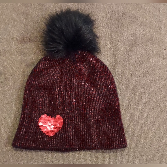 Accessories | Sparkle Red And Black Winter Hat | Poshmark